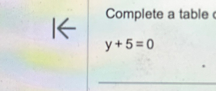 Solved Complete a tabley+5=0 | Chegg.com