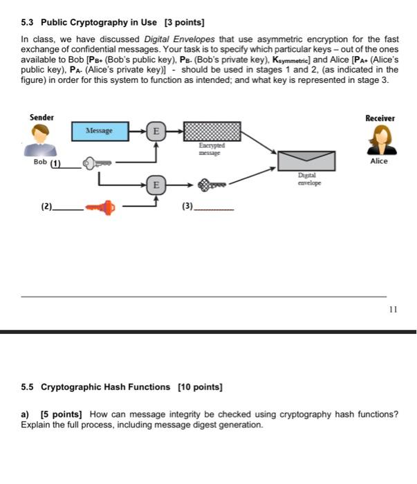 Solved 5.3 Public Cryptography in Use [ 3 points] In class, | Chegg.com
