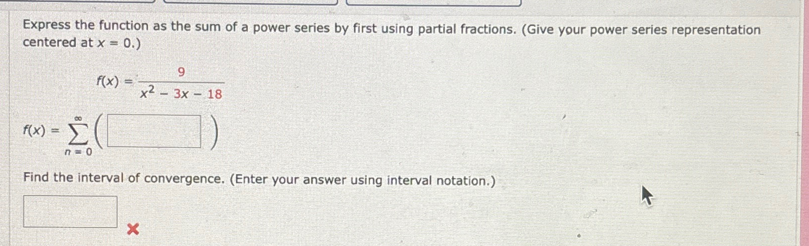 Solved Express the function as the sum of a power series by | Chegg.com