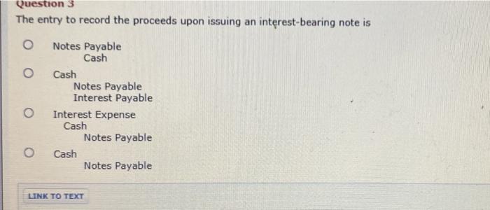 Solved Question 2 The entry to record the issuance of an | Chegg.com