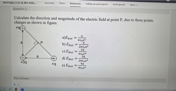 Solved Calculate the direction and magnitude of the electric | Chegg.com
