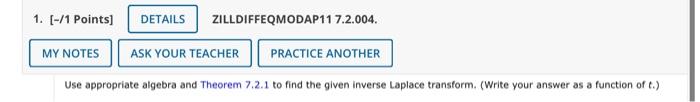 Solved 1. [-/1 Points ] DETAILS ZILLDIFFEQMODAP117.2.004. | Chegg.com