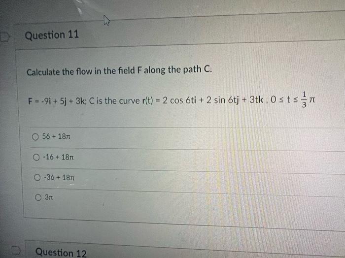 Solved Calculate the flow in the field F along the path C. | Chegg.com