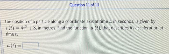 Solved The position of a particle along a coordinate axis at | Chegg.com