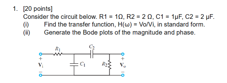 Solved [20 ﻿points]Consider the circuit below. | Chegg.com