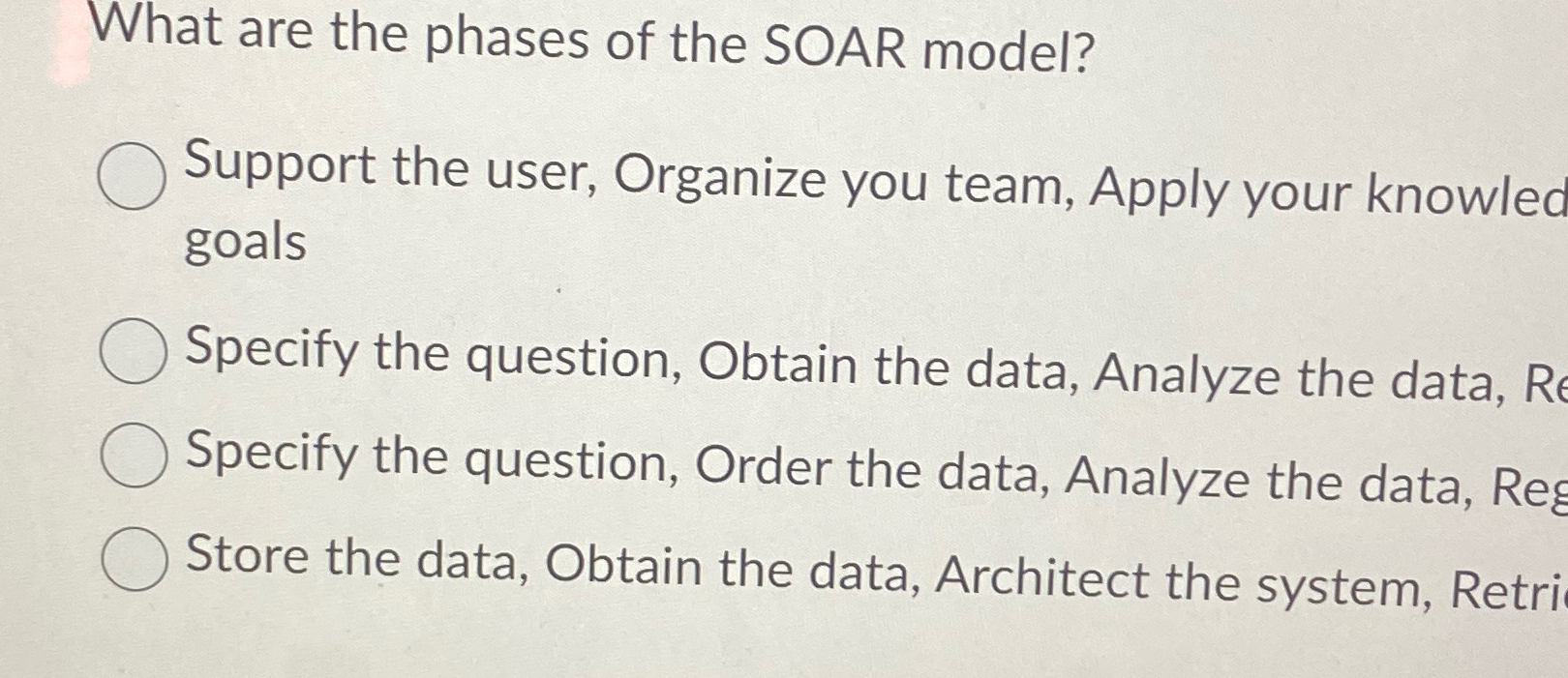 Solved What are the phases of the SOAR model?Support the | Chegg.com