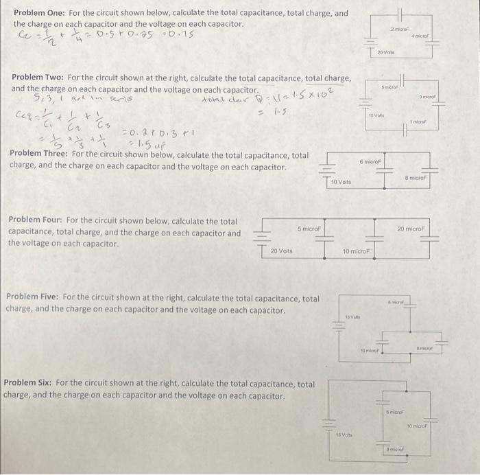 Solved Problem One: For the circuit shown below, calculate | Chegg.com