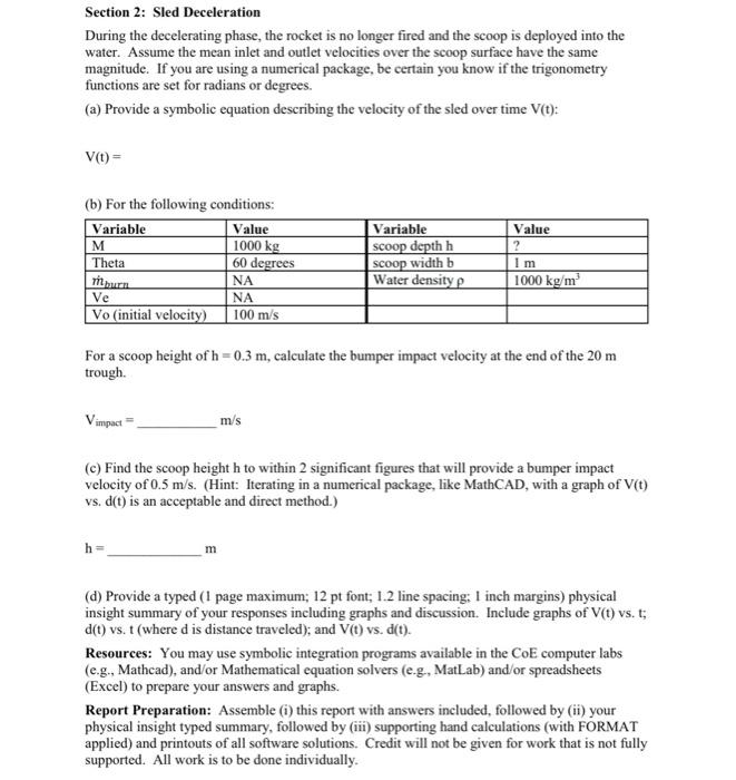 Solved You are designing a rocket sled test of the rocket | Chegg.com