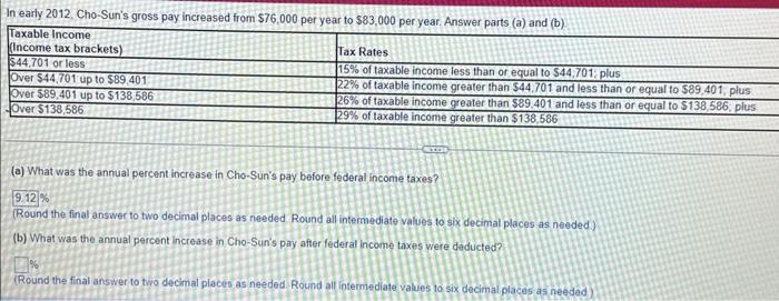 Solved (a) What was the annual percent increase in Cho-Sun's | Chegg.com