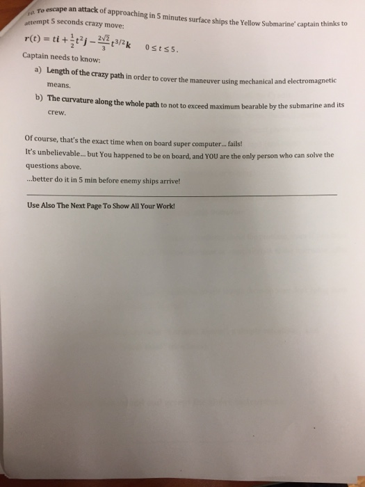 Solved to escape an attack of approaching in 5 minutes | Chegg.com