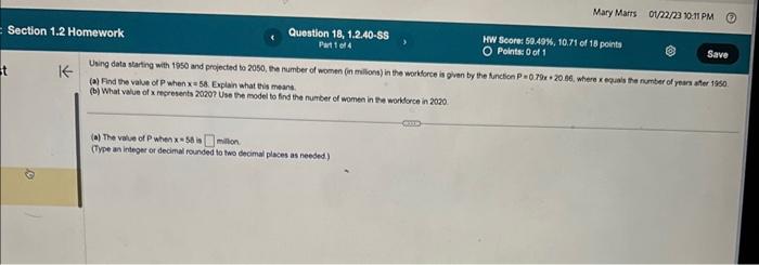Solved Using data starting with 1950 and projected bo 2050 , | Chegg.com