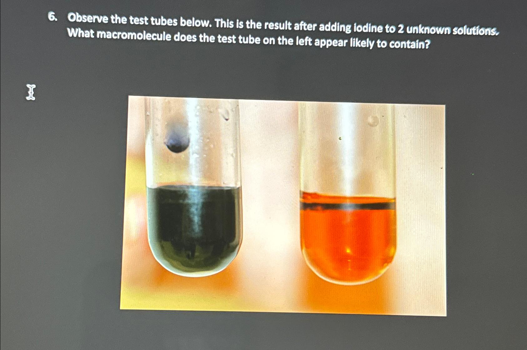 Solved Observe the test tubes below. This is the result | Chegg.com