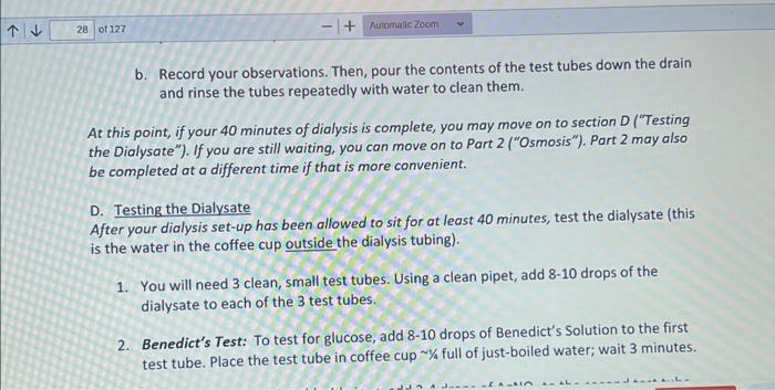 Name: Date: Lab Worksheet: Dialysis and Osmosis Part | Chegg.com