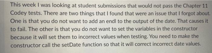 Solved Instructions In this chapter, the class dateType was | Chegg.com