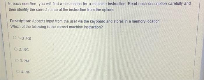 Solved In each question, you will find a description for a | Chegg.com