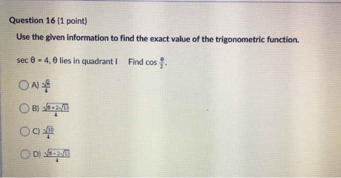 Solved Question 6 (1 point) Solve the problem. Let vector u | Chegg.com