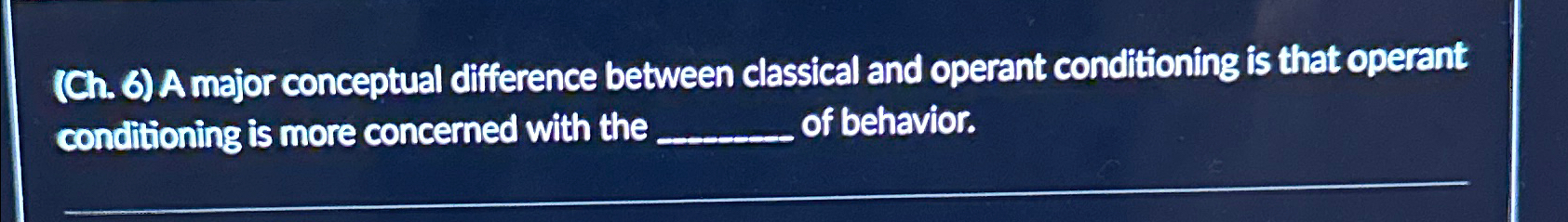 Solved (Ch. 6) ﻿A major conceptual difference between | Chegg.com