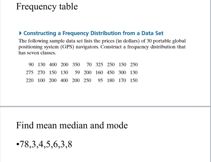 Solved Frequency table Constructing a Frequency | Chegg.com