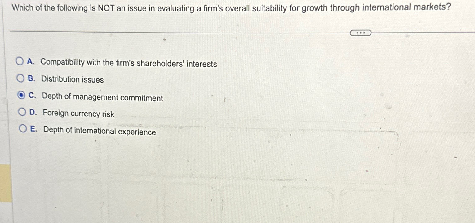 Solved Which of the following is NOT an issue in evaluating | Chegg.com