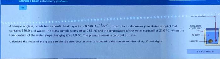 Solved Solving a basic calorimetry problem thermometer | Chegg.com