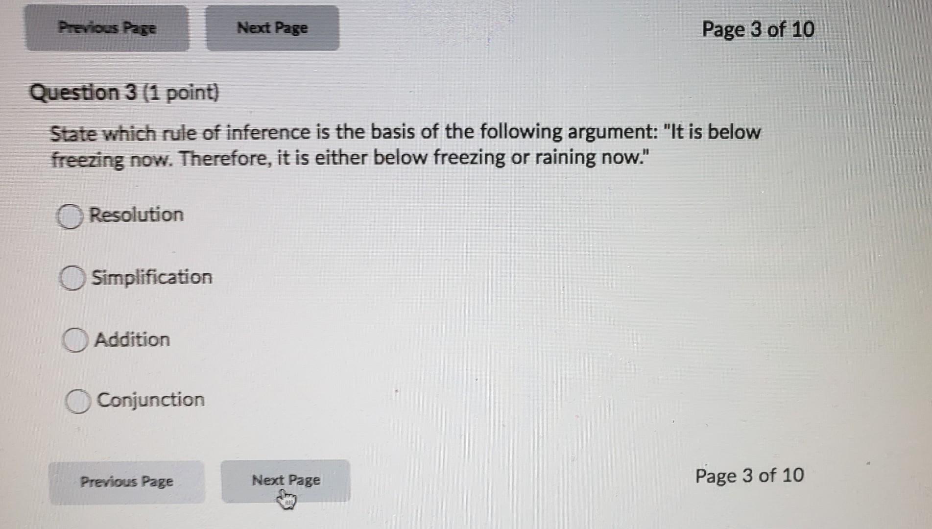 Solved Question 2 (1 point) What rules of inference are used | Chegg.com
