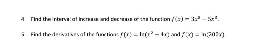 Solved Find the interval of increase and decrease of the | Chegg.com