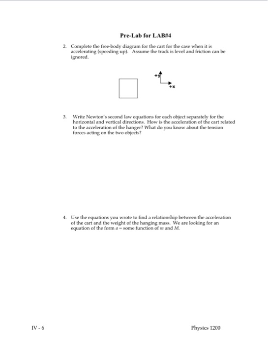Solved Pre-Lab for LAB:4 Problem 2 Apparatus Cart and Pulley | Chegg.com
