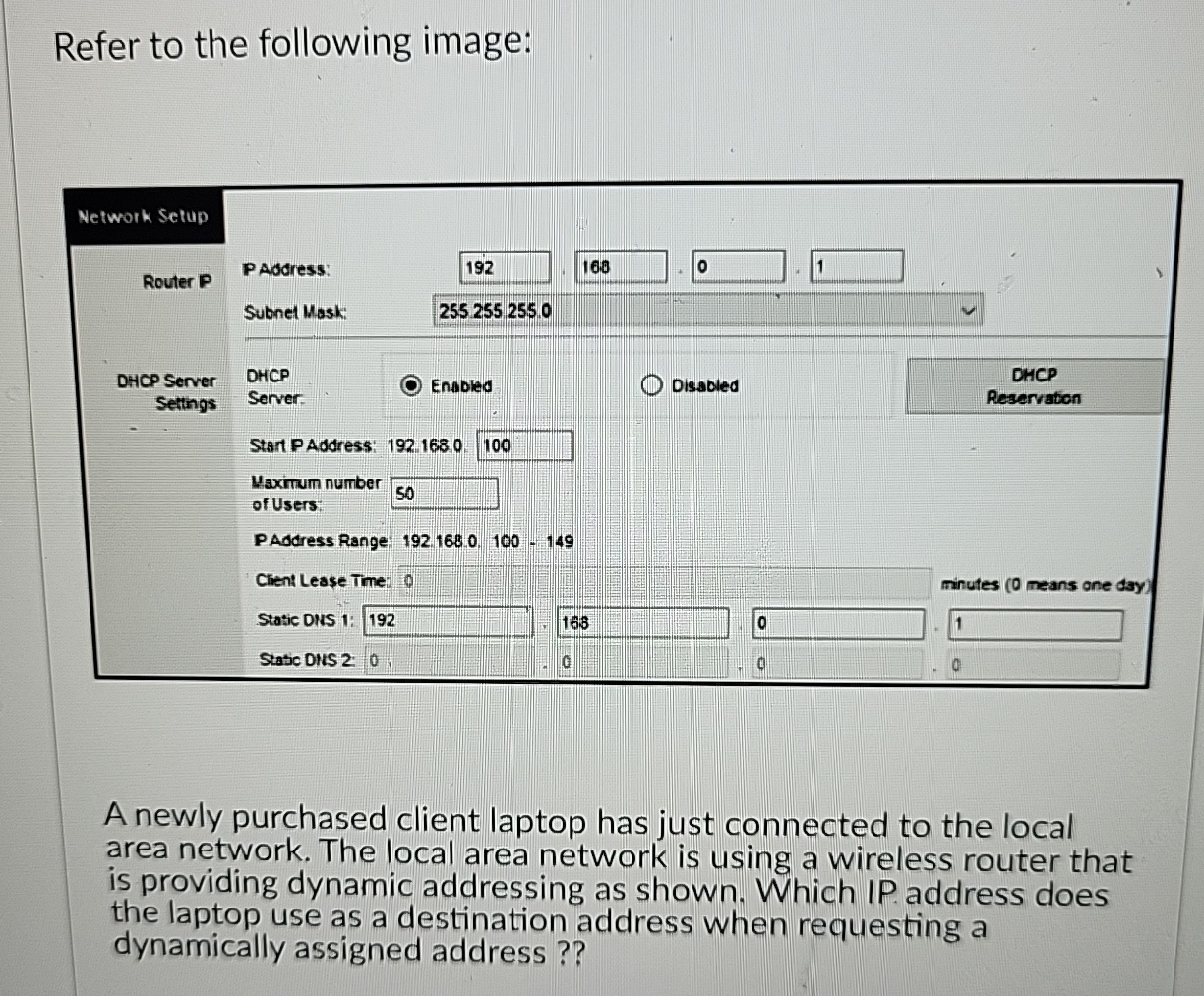 Solved Refer to the following image:A newly purchased client | Chegg.com