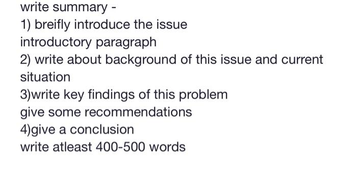 Solved 2) write about background of this issue and current | Chegg.com