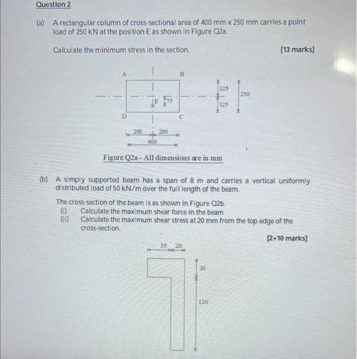 Solved Question 2 (a) A rectangular column of | Chegg.com