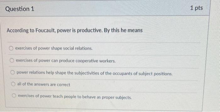 Solved According to Foucault, power is productive. By this | Chegg.com