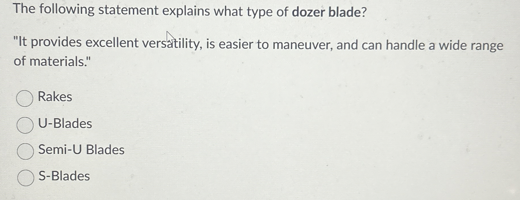 Solved The following statement explains what type of dozer | Chegg.com
