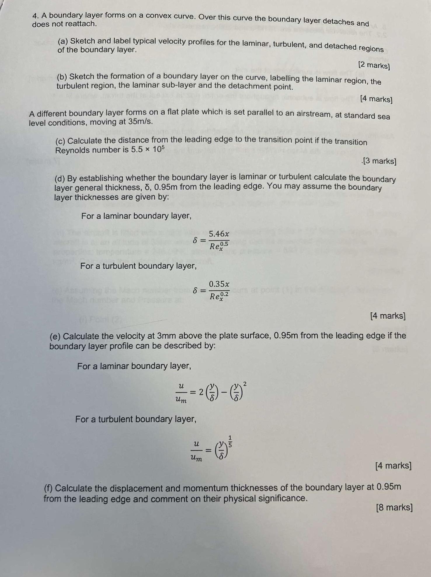 Solved A boundary layer forms on a convex curve. Over this | Chegg.com