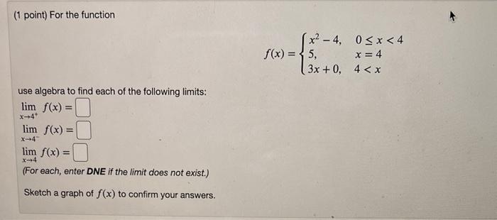 Solved (1 point) For the function | Chegg.com