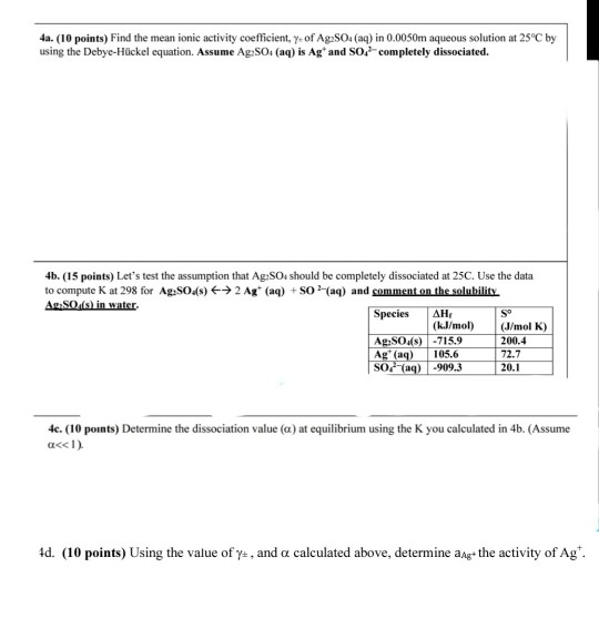 Solved Use the data to compute K at 298 for Ag2SO4 (s) | Chegg.com