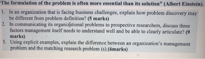 -The formulation of the problem is often more | Chegg.com