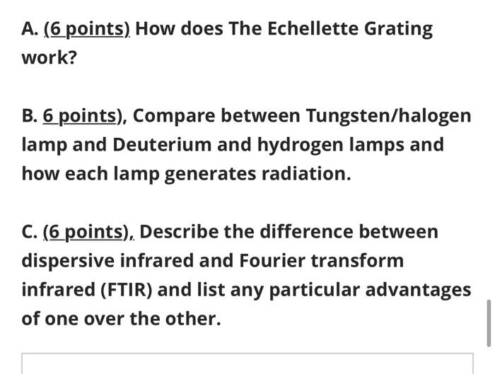 Solved A. (6 points) How does The Echellette Grating work? | Chegg.com