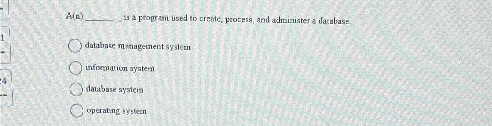Solved A(n) ﻿is a program used to create, process, and | Chegg.com