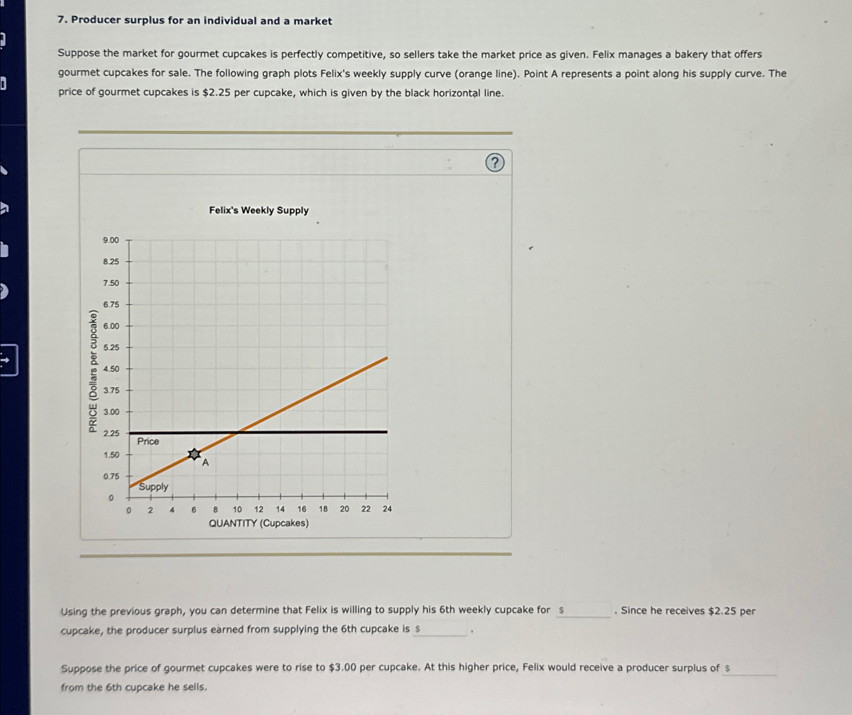 Solved Producer surplus for an individual and a | Chegg.com