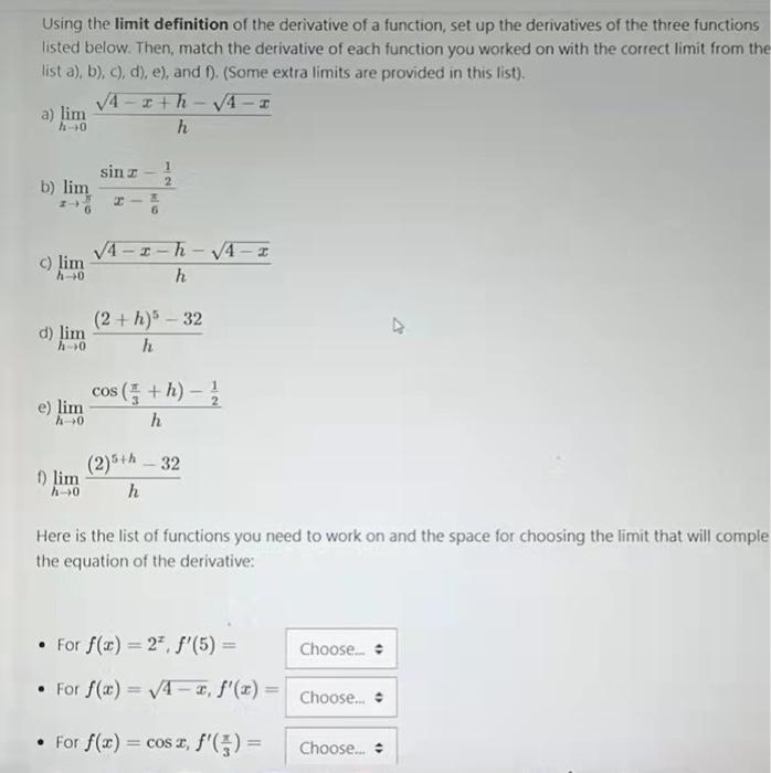 Solved Using the limit definition of the derivative of a | Chegg.com