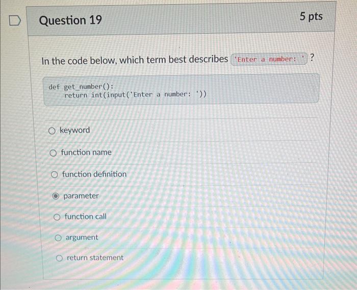 Solved In the code below, which term best describes ? def | Chegg.com