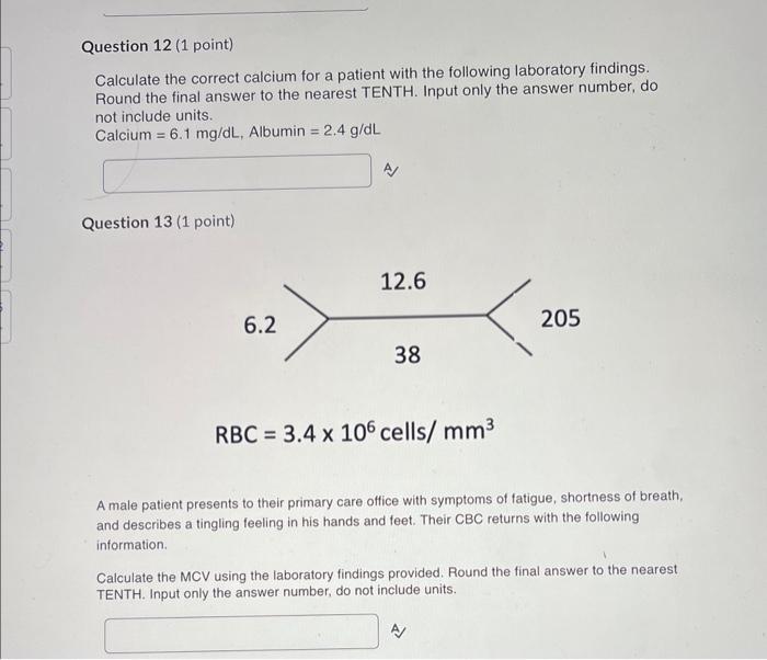 Solved Calculate the correct calcium for a patient with the | Chegg.com