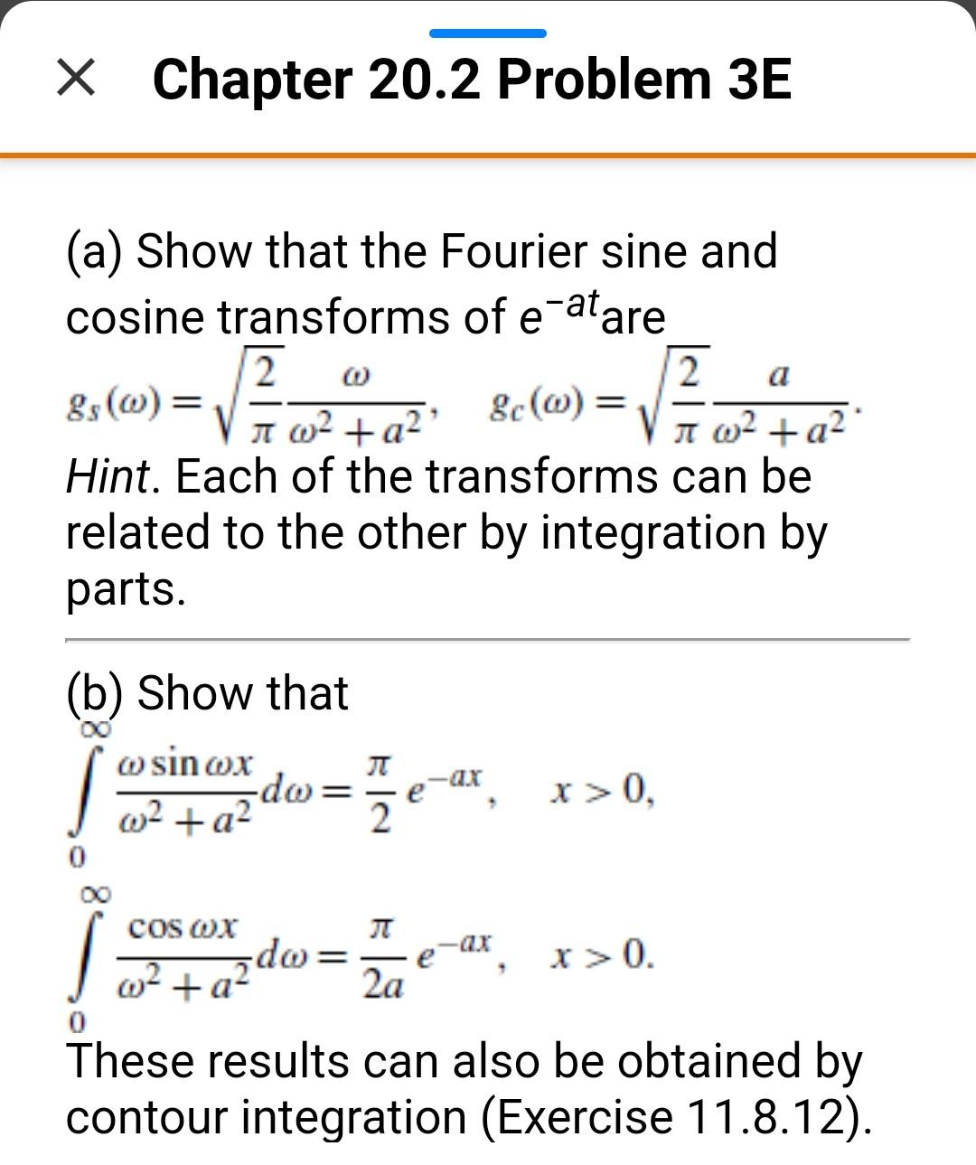Solved Use the Parseval relation to evaluate (a) | Chegg.com