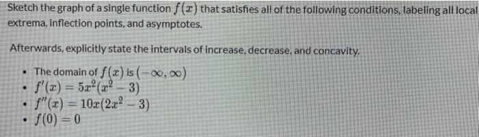 Solved Sketch the graph of a single function f(x) that | Chegg.com
