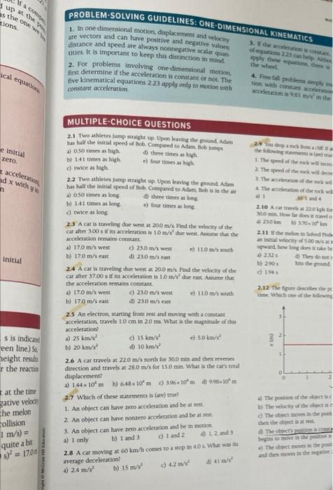 Solved PROBLEM-SOLVING GUIDELINES: ONE-DIMENSIONAL | Chegg.com