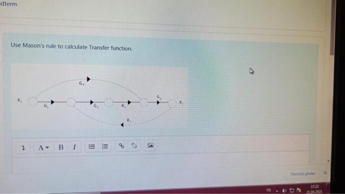 Solved Use Mason's rule to calculate Transfer function. | Chegg.com