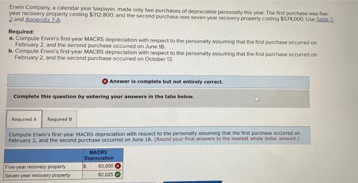 Solved Erwin Company, a calendar year taxpayer made only two | Chegg.com