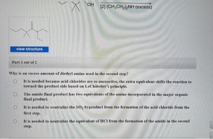 OH X [2] (CH3CH2)2NH (excess) view structure Part 2 | Chegg.com