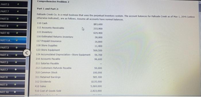 Solved Comprehensive Problem 2 Part 1 and Part 2: Palisade | Chegg.com