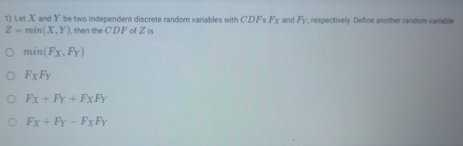 Solved Let x ﻿and Y ﻿be two independent discrete random | Chegg.com